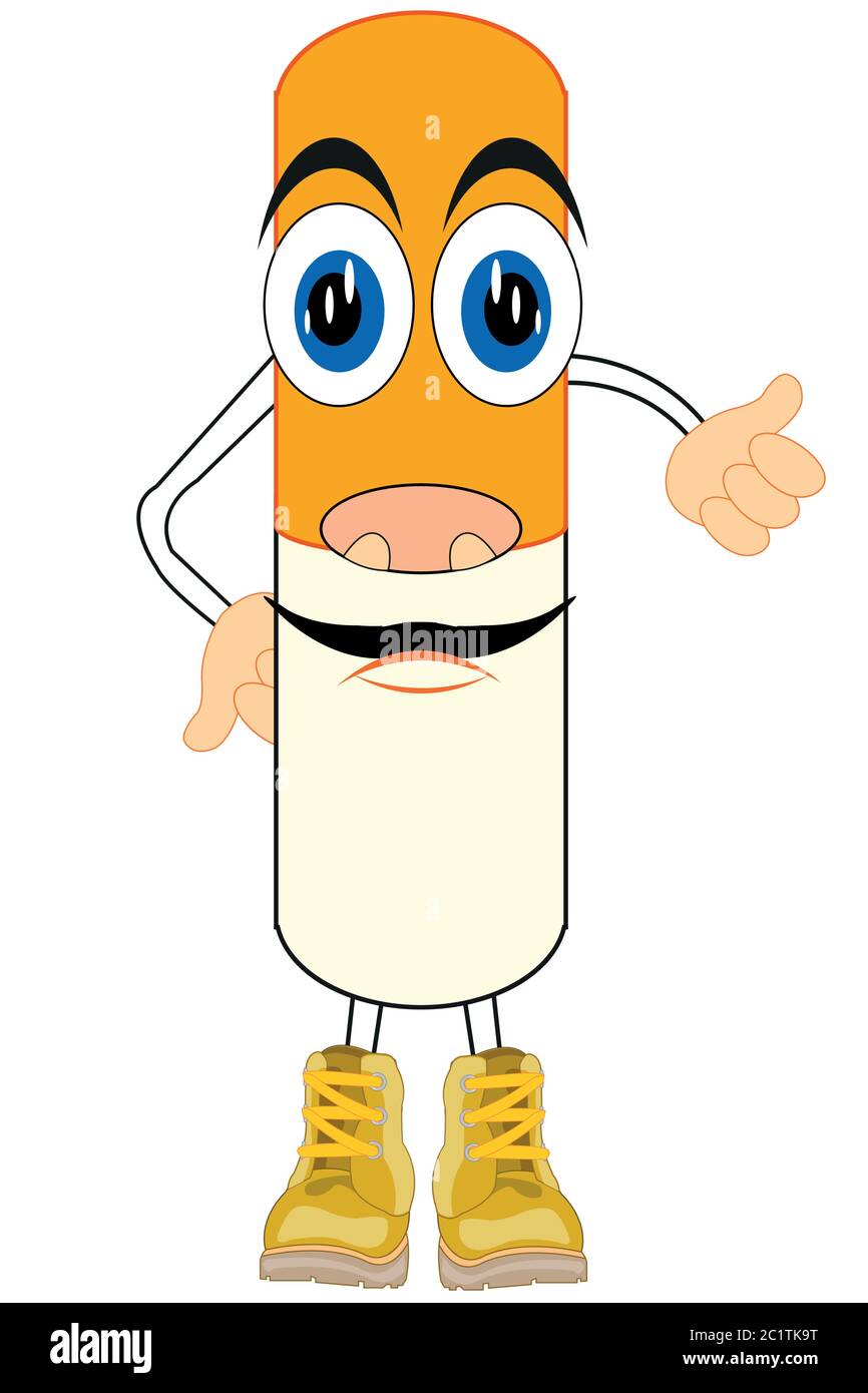 Vector illustration alive medicine tablets cartoon on white Stock ...