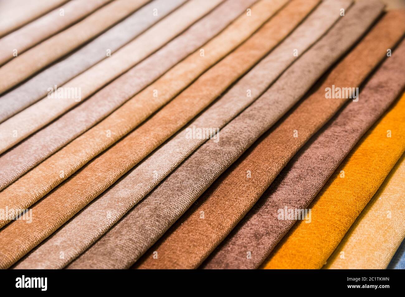 Colorful and bright fabric samples of furniture and clothing upholstery ...