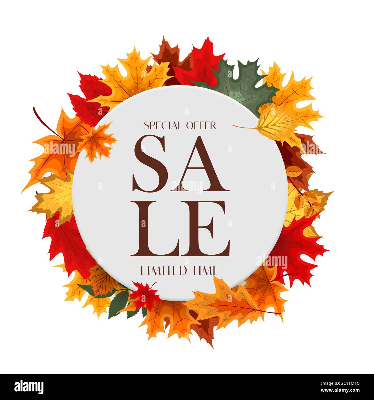 Autumn Sale Background Template with leaves. Special offer. Limited ...