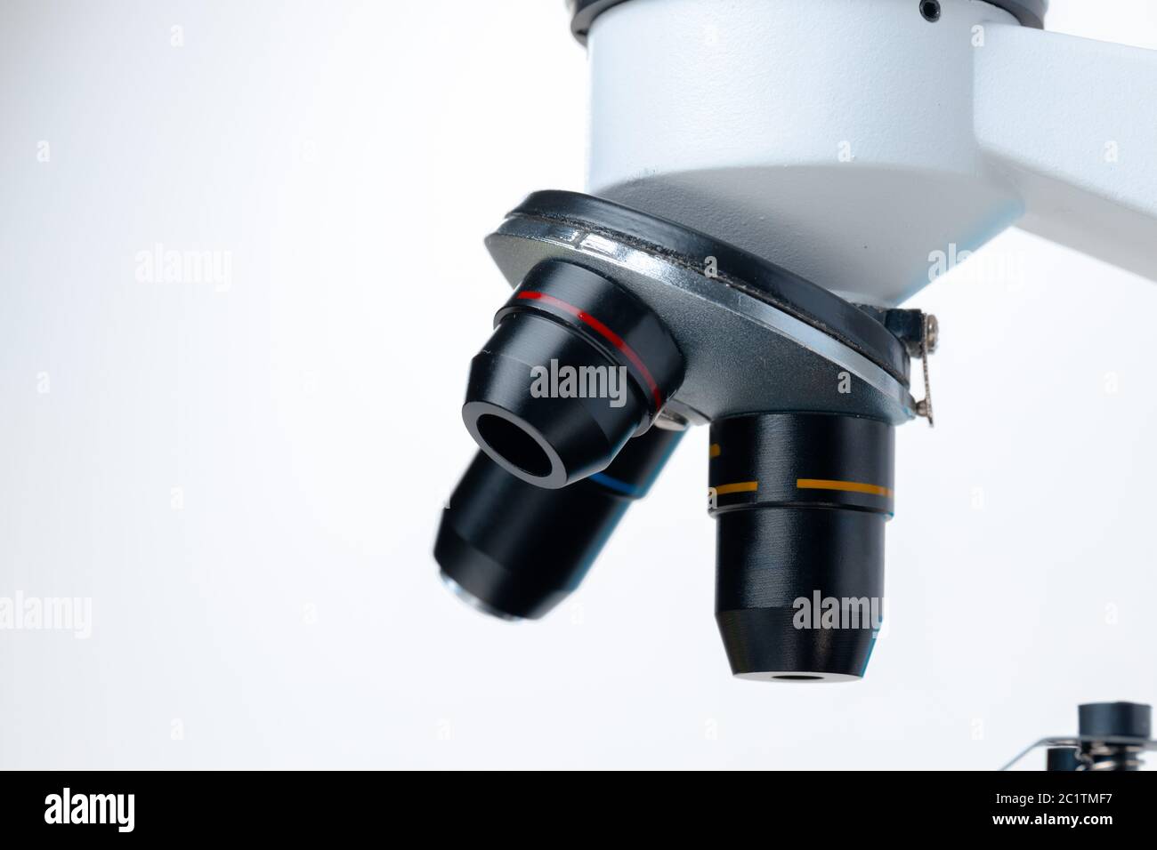 Scientific microscope lenses close up. Laboratory equipment Stock Photo ...