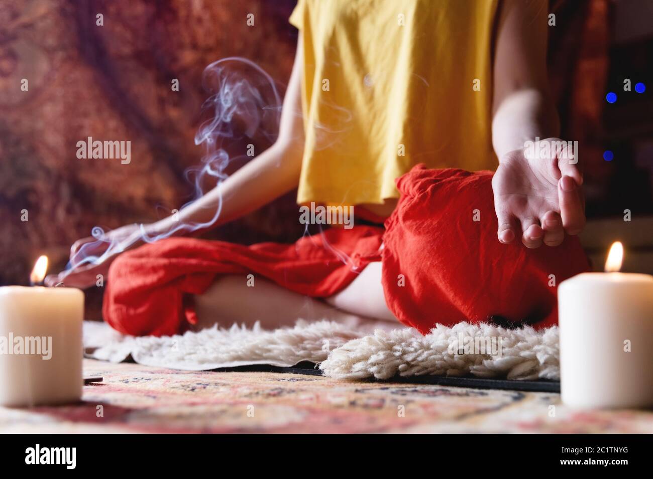 Hand in lotus pose hi-res stock photography and images - Alamy