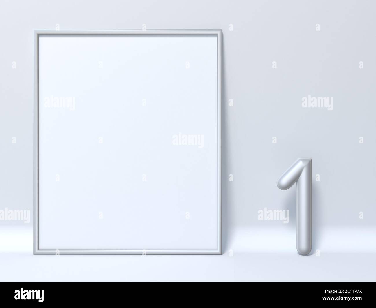 Mock up picture frame Number 1 ONE 3D Stock Photo - Alamy