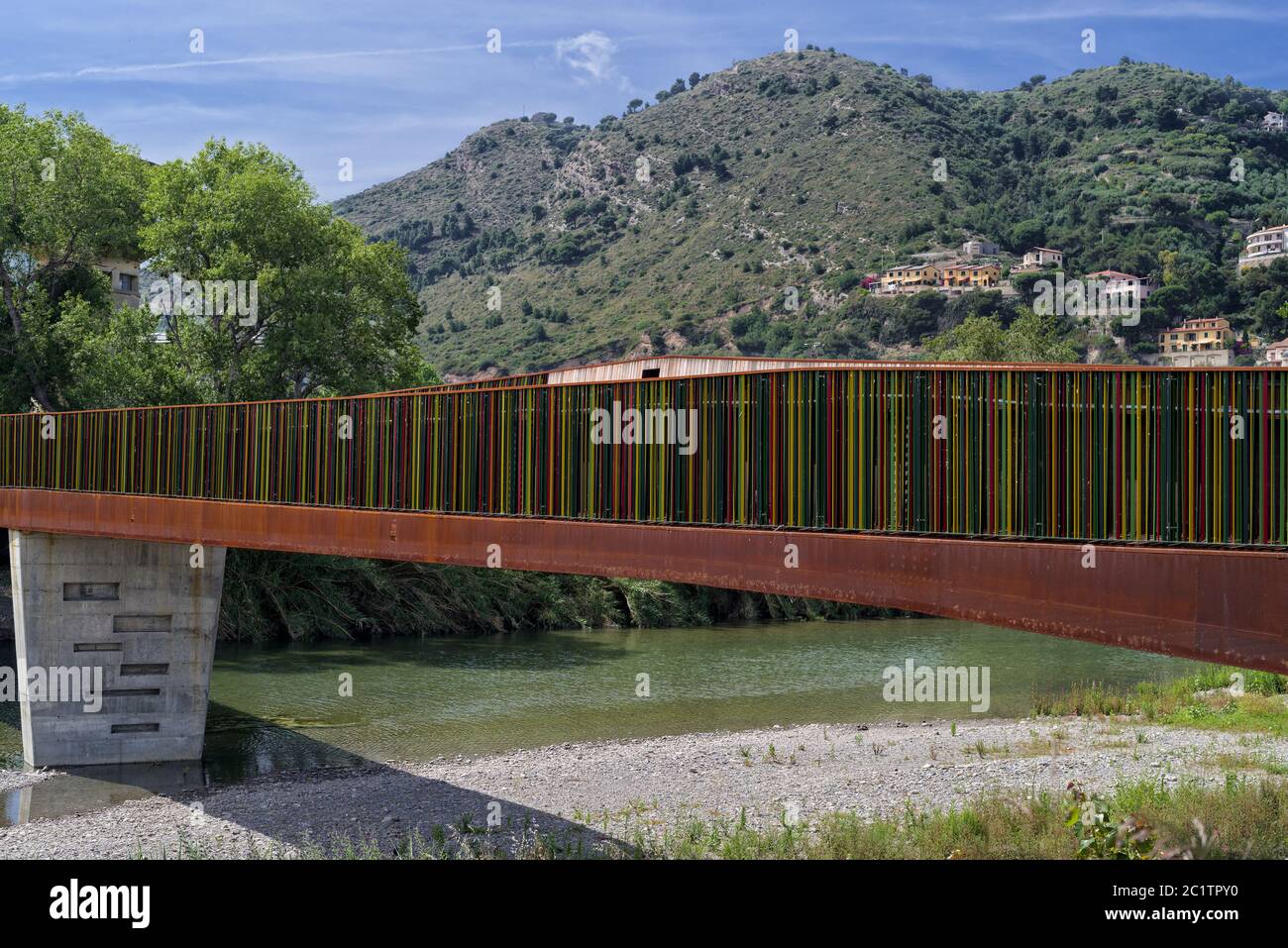 Colorful bridge on the canal Stock Photo - Alamy