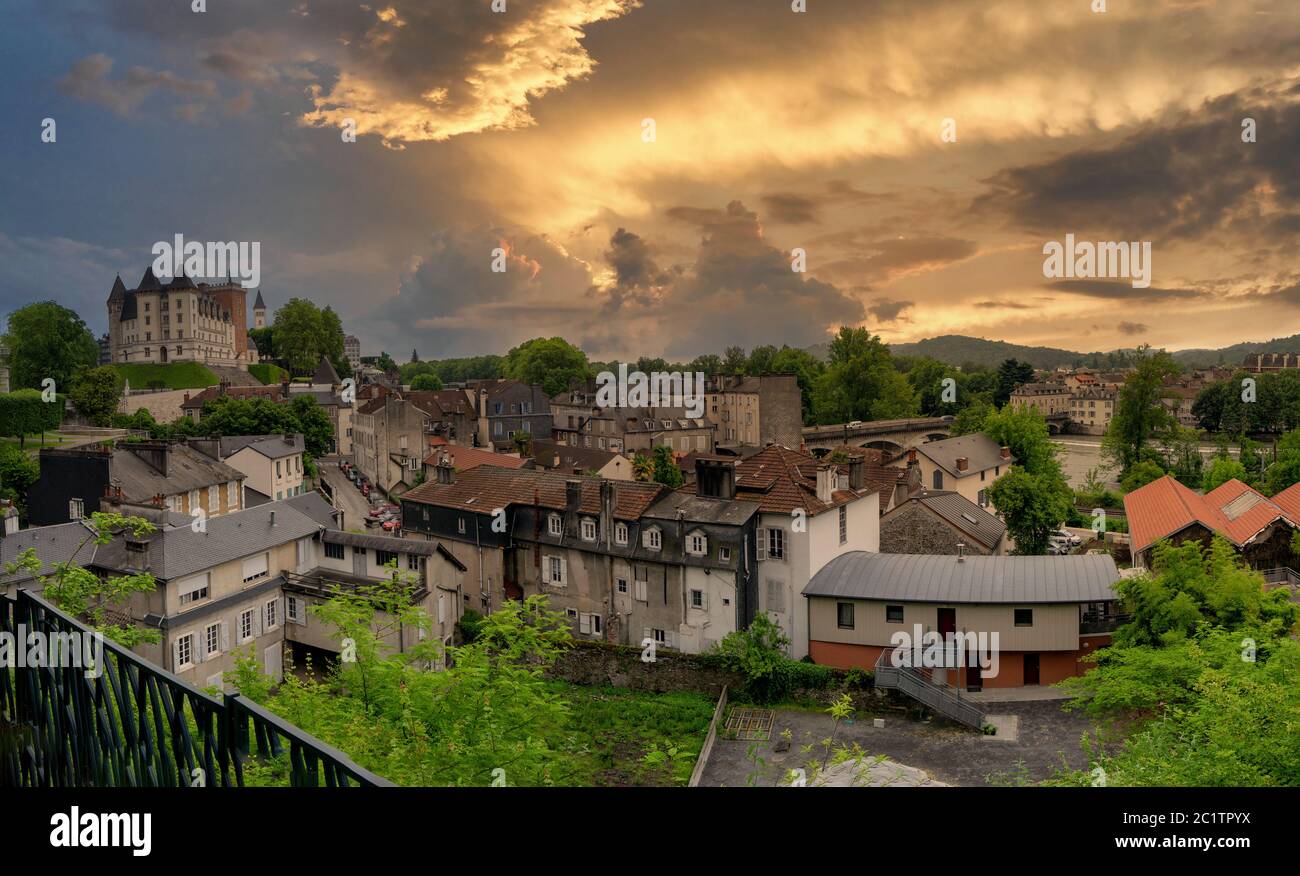 a view of the city of Pau, french town in Aquitaine Stock Photo - Alamy
