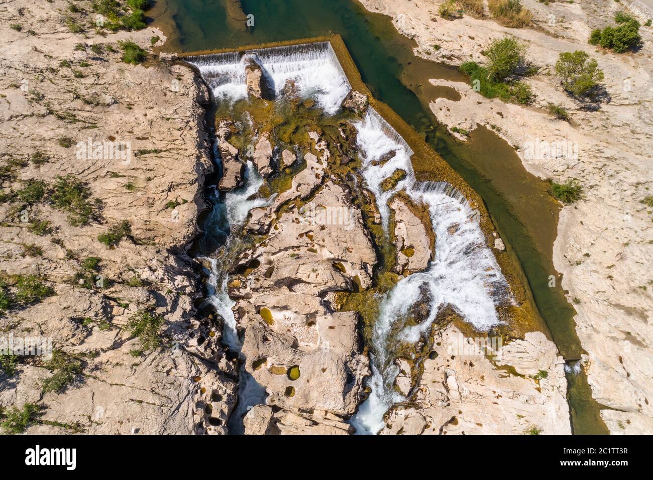 birdview of a waterfall Stock Photo - Alamy