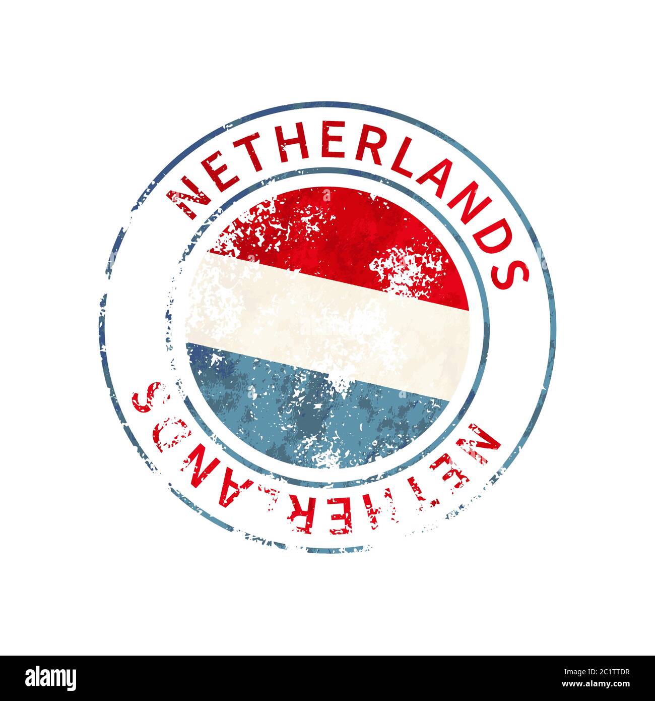 Netherlands sign, vintage grunge imprint with flag on white Stock ...