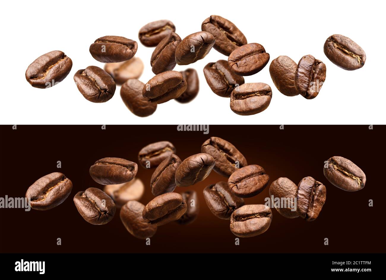 Falling coffee beans Stock Photo - Alamy