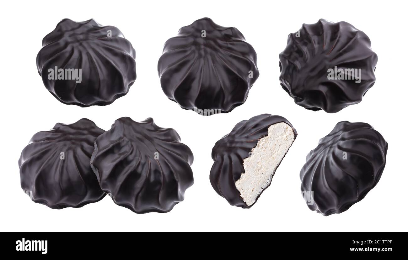 Chocolate covered marshmallows, traditional russian zephyr in chocolate ...