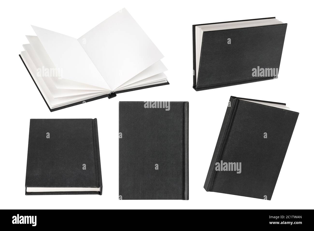 Empty black book on white background with copy space Stock Photo - Alamy