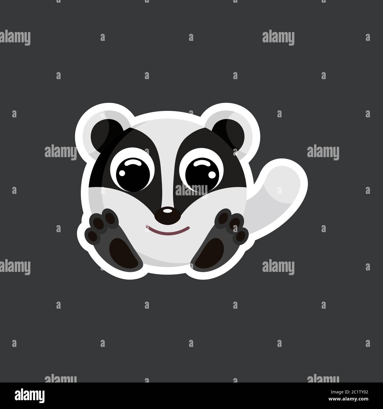 cute cartoon badger sticker vector illustration. Flat design Stock ...