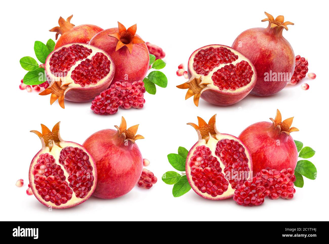 Pomegranate isolated on white background Stock Photo - Alamy