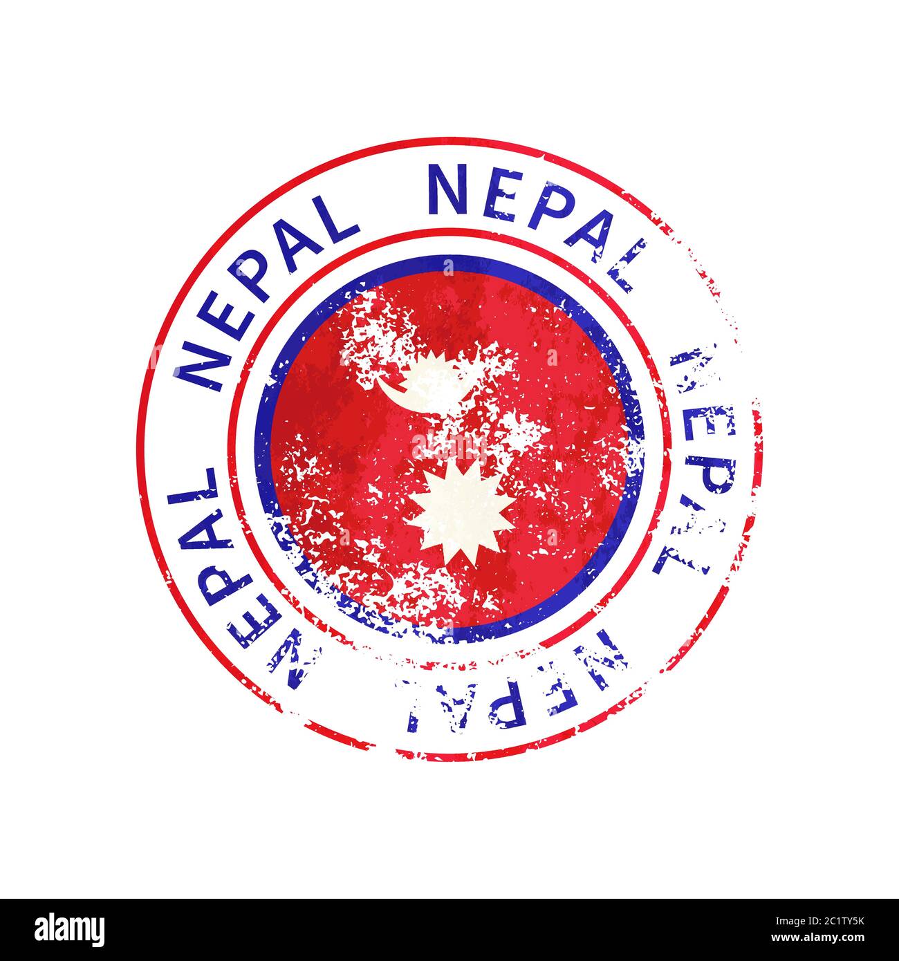 Nepal sign, vintage grunge imprint with flag on white Stock Vector ...