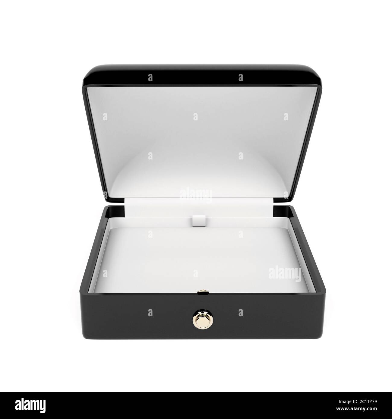 Jewelry box. Black open empty case for jewels. 3d rendering ...