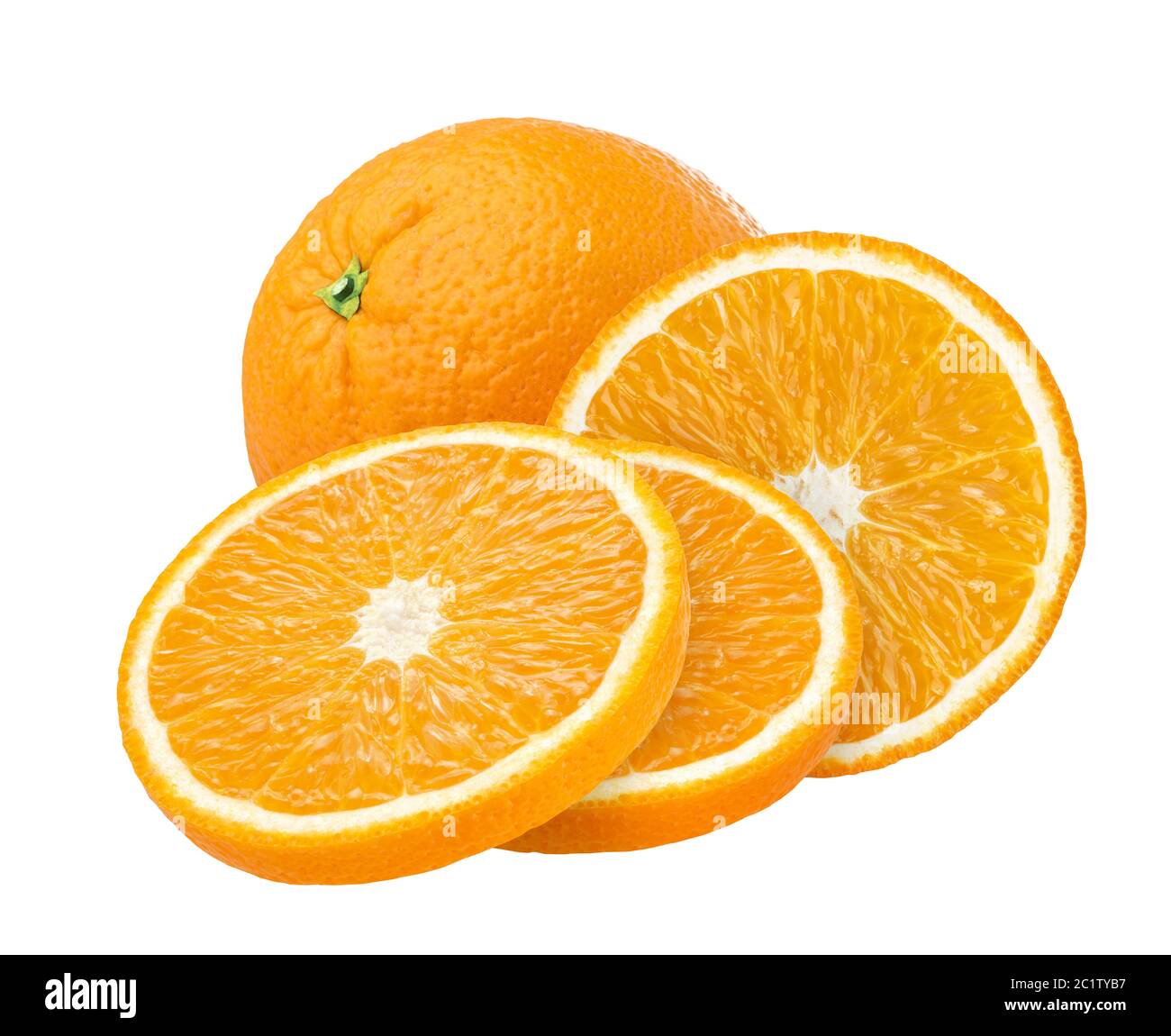 Slise of orange fruit isolated on white background Stock Photo - Alamy