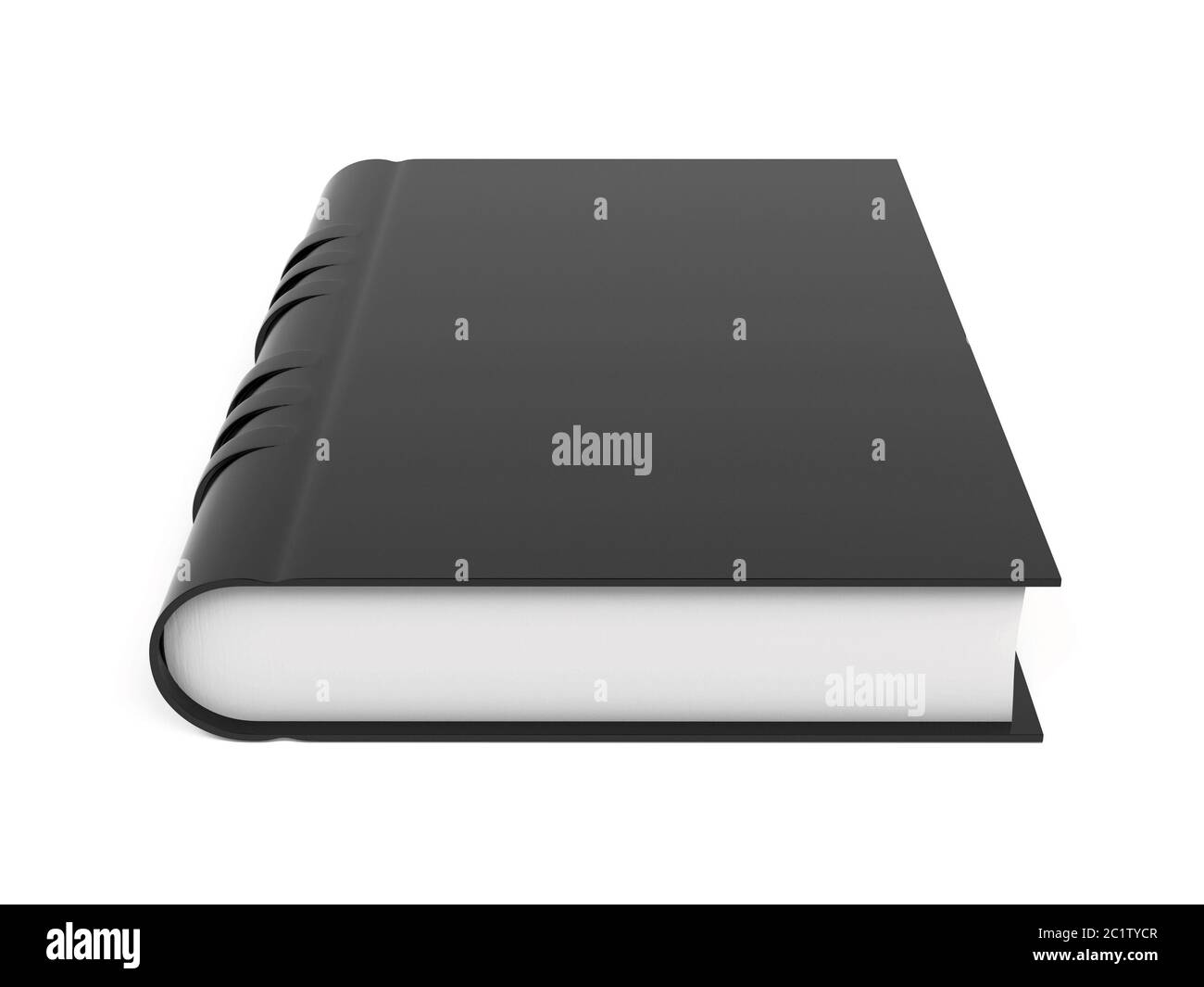 Black book with embossed spine. 3d rendering illustration isolated ...