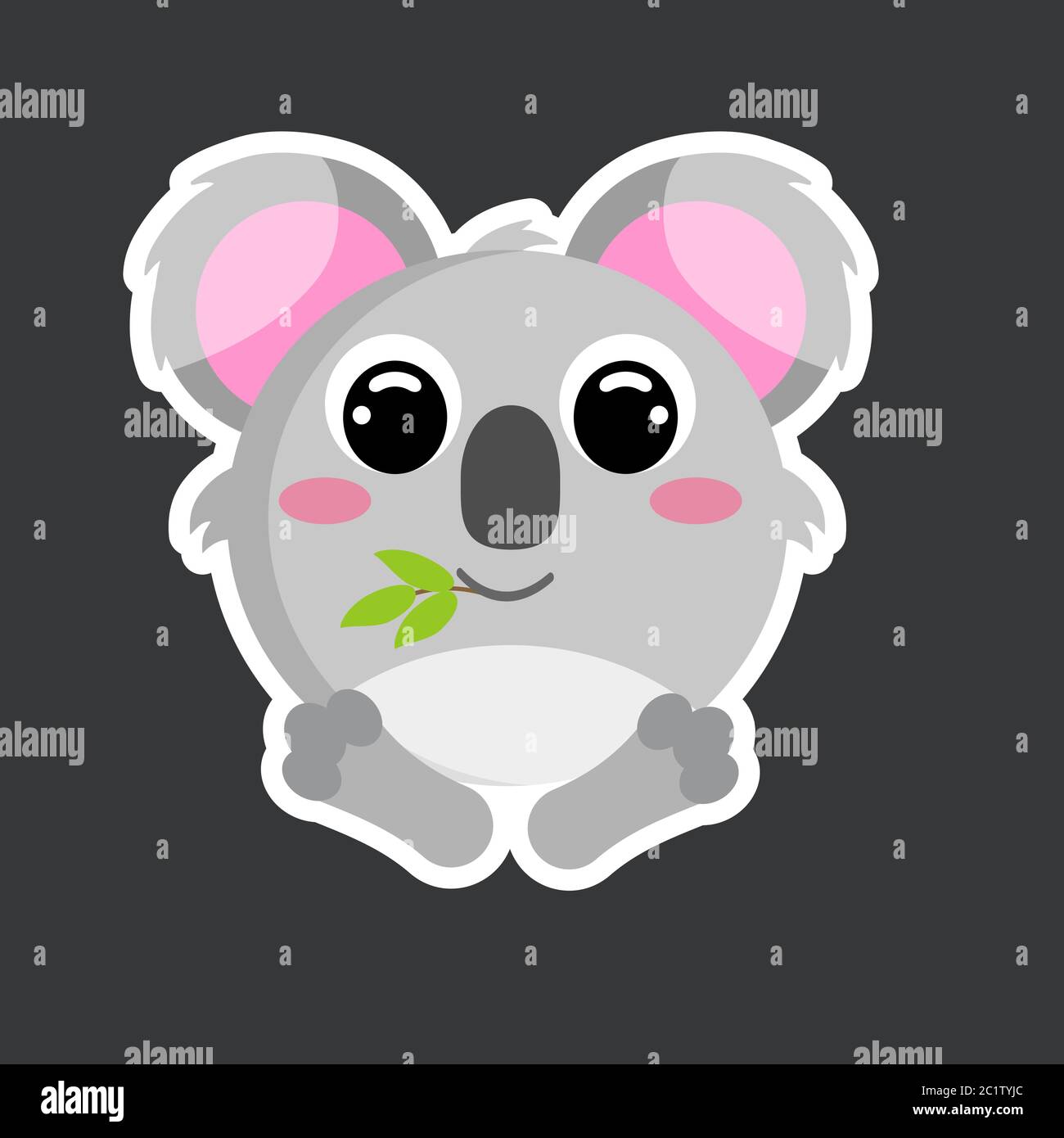 cute koala sticker template in flat vector style Stock Vector Image ...