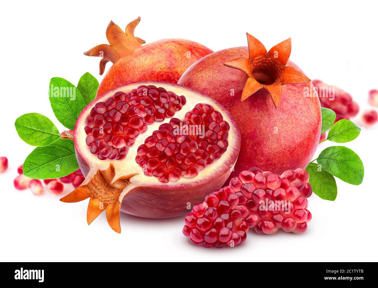 Pomegranate isolated on white background Stock Photo - Alamy