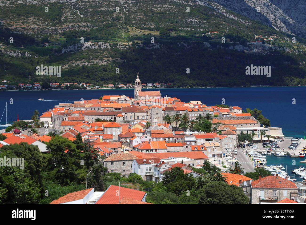 Croatia Korcula Town. Medieval fortified city on Korcula island Stock ...