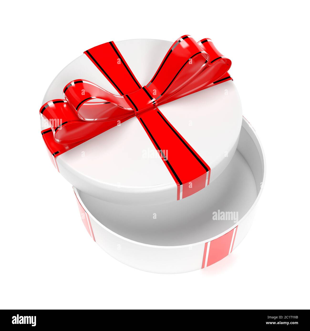 Round gift box. 3d rendering illustration Stock Photo - Alamy