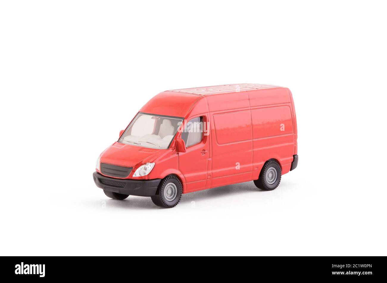 Transport red van car on white background Stock Photo - Alamy