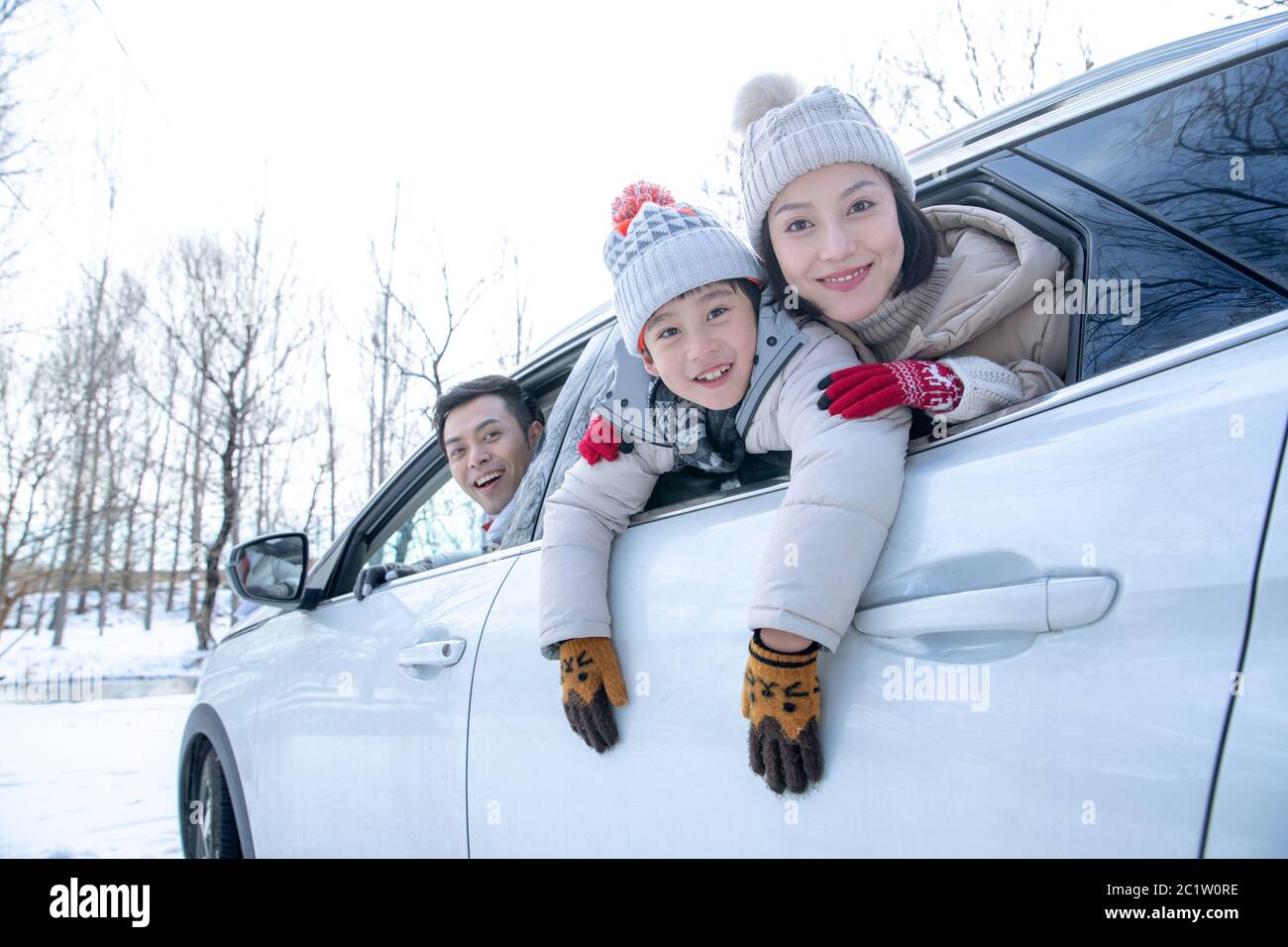 Happy family road driving Stock Photo - Alamy