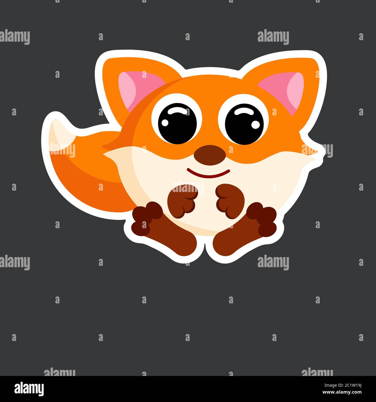 cute fox sticker template in flat vector style Stock Vector Image & Art ...