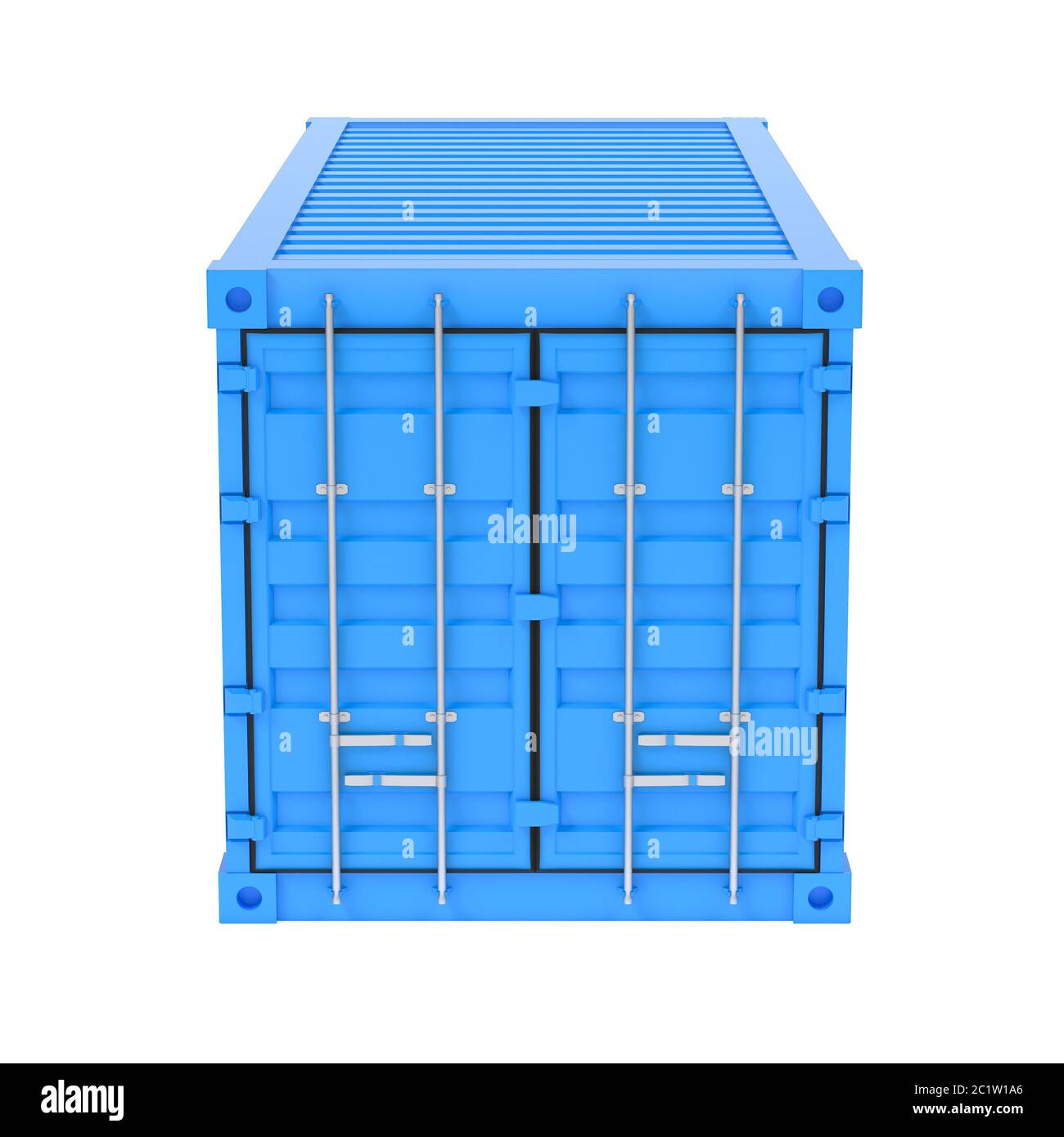 Shipping freight container. Blue intermodal container Stock Photo - Alamy