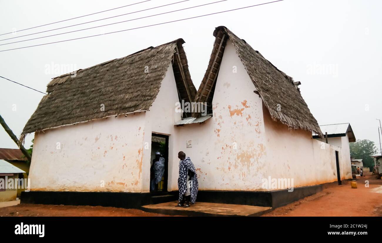 View to Besease Traditional Asante Shrine at,Ejisu, Kumasi, Ghana Stock ...