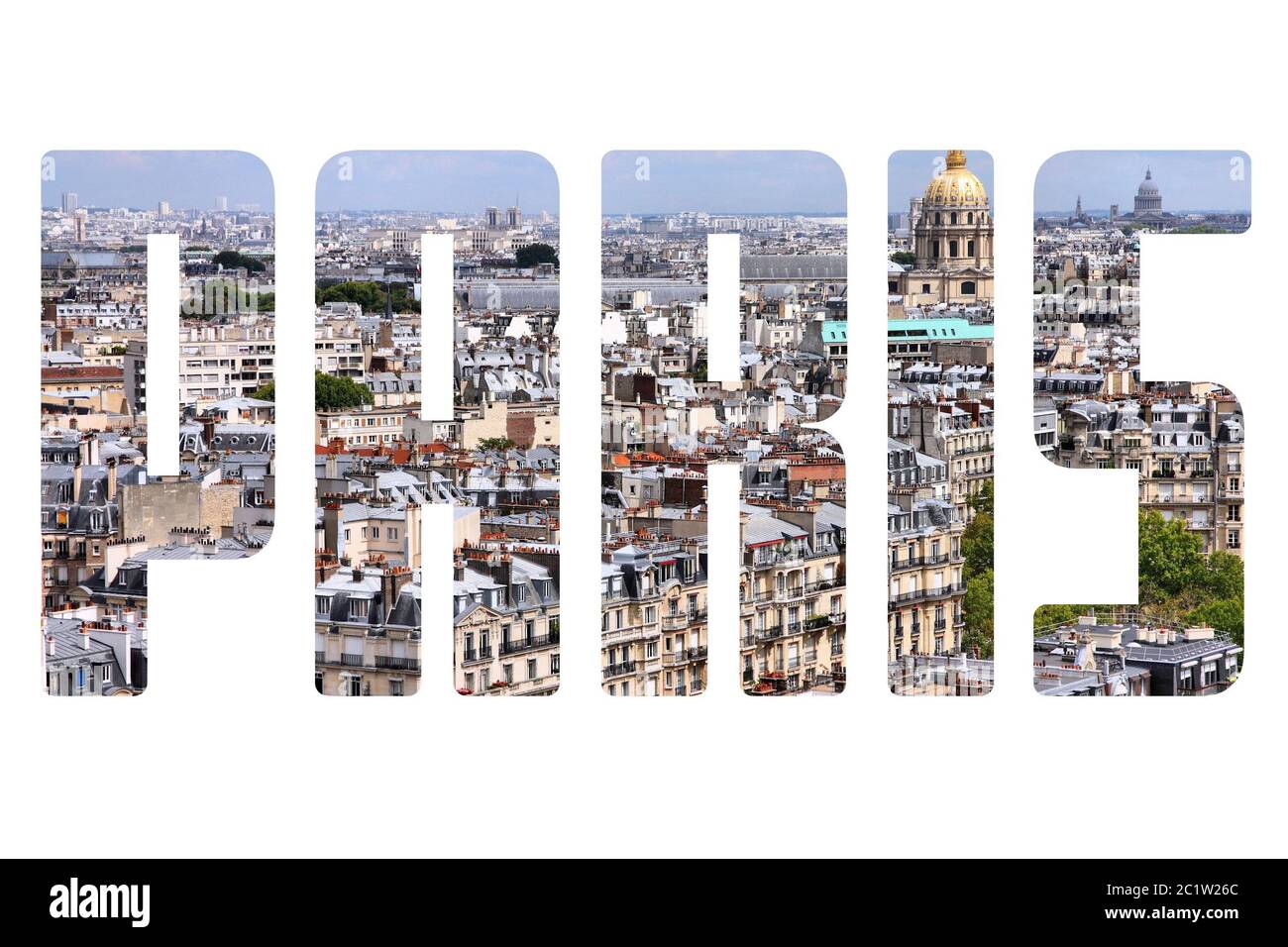 Paris, France - city name sign with photo in background. Isolated on ...