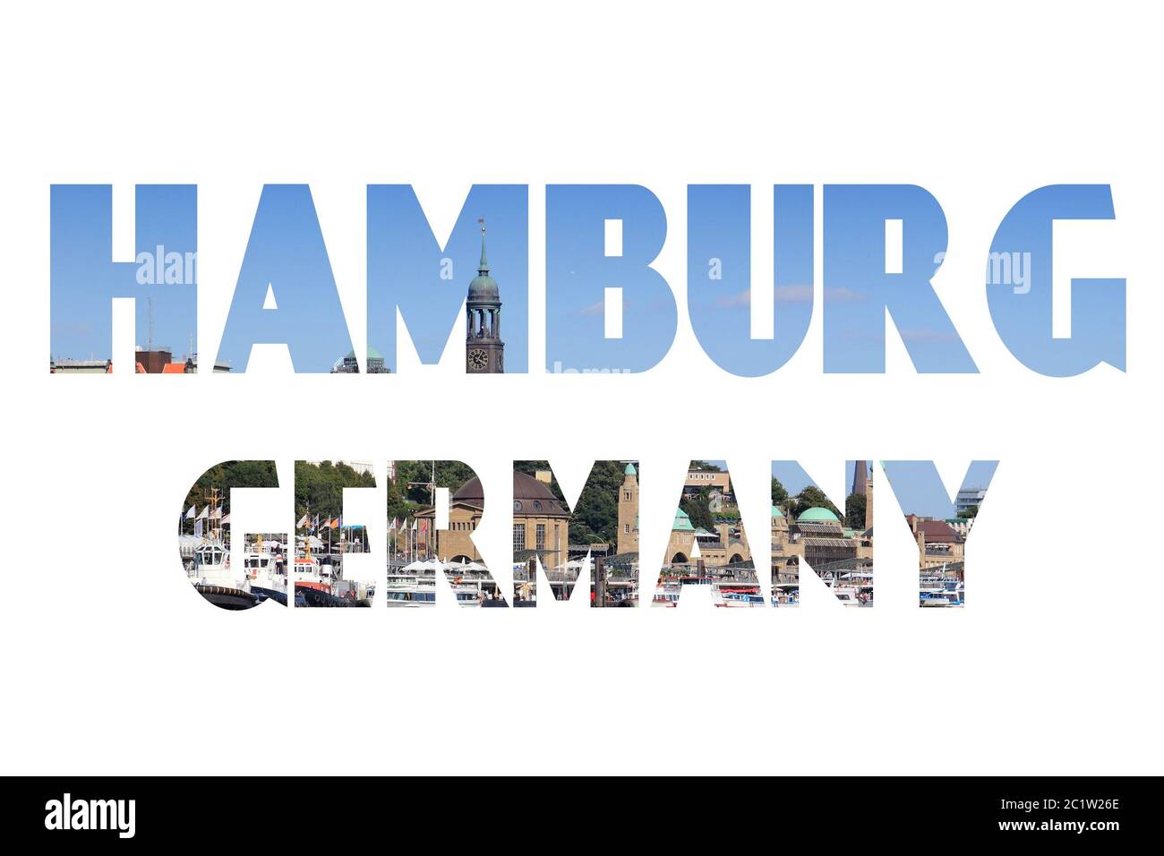 Hamburg, Germany - city name sign with photo in background. Isolated on ...