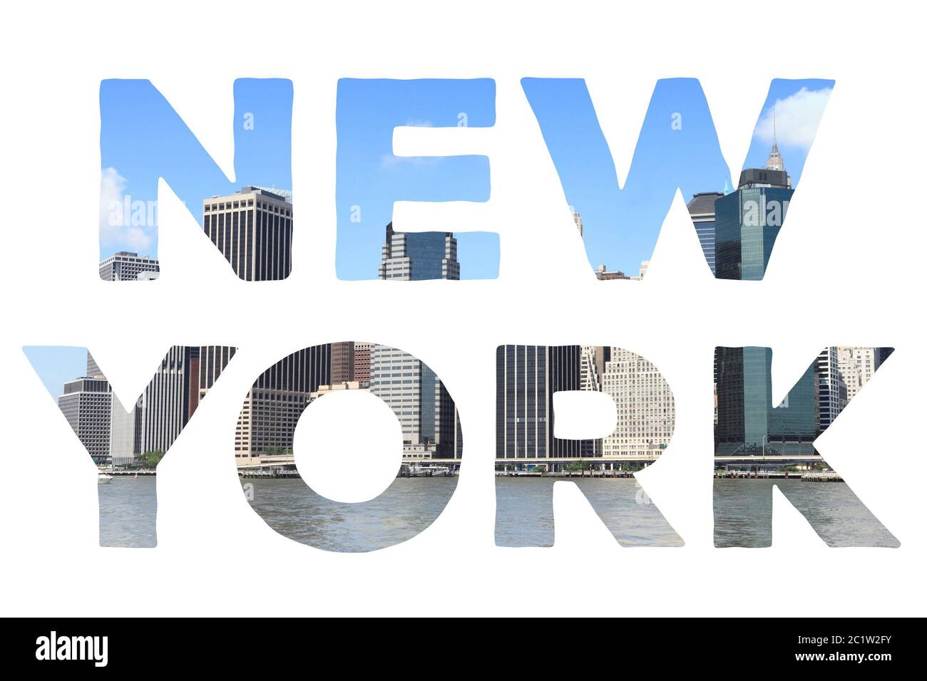 New York text sign - city name with background travel postcard photo ...