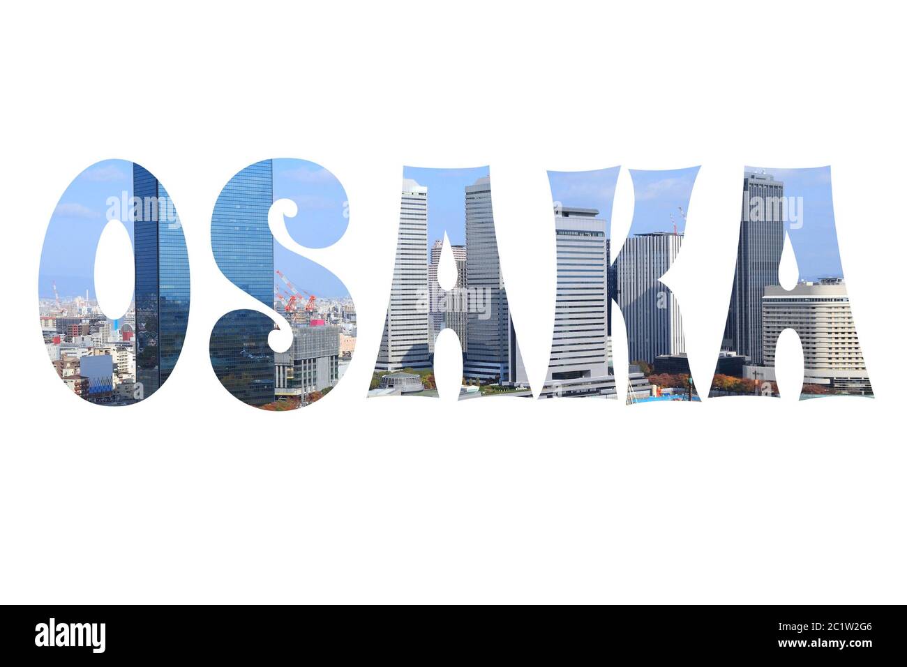 Osaka, Japan - city name text sign with photo in background Stock Photo ...