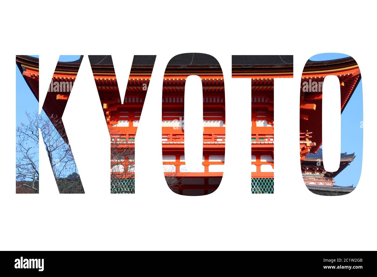 Kyoto word text - Japan city travel sign Stock Photo - Alamy