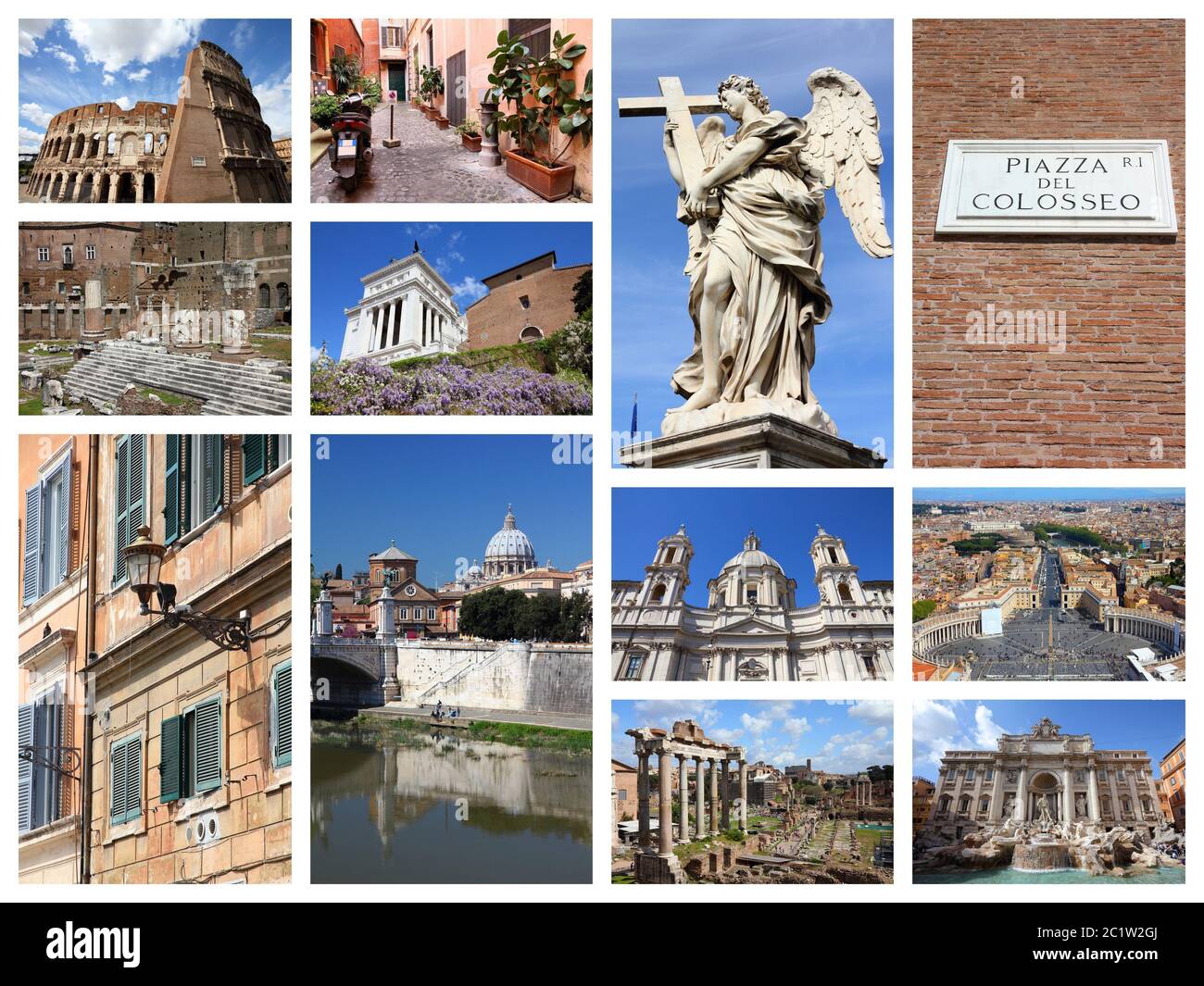 Rome, Italy - travel photos collage with Roman Forum, Vatican ...