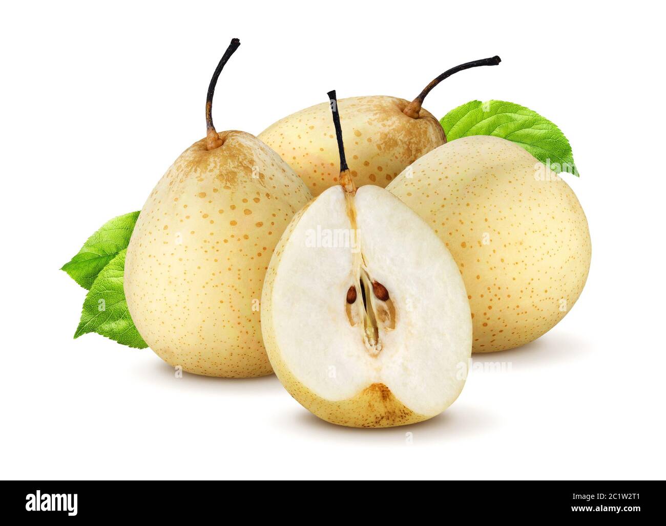 Chinese pears isolated on white background Stock Photo - Alamy