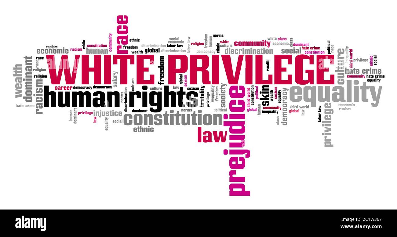 White privilege concept. Human rights issues word cloud Stock Photo - Alamy