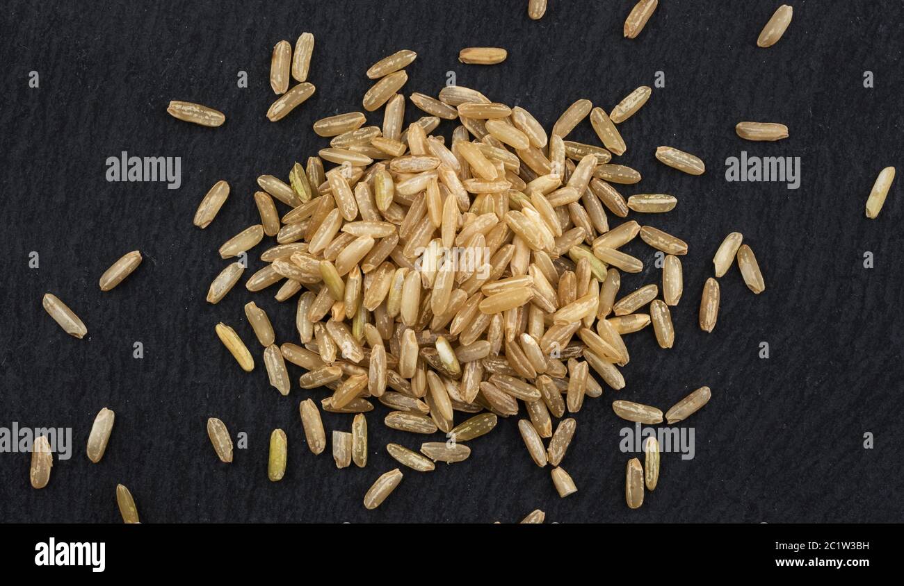 Brown rice top view hi-res stock photography and images - Alamy