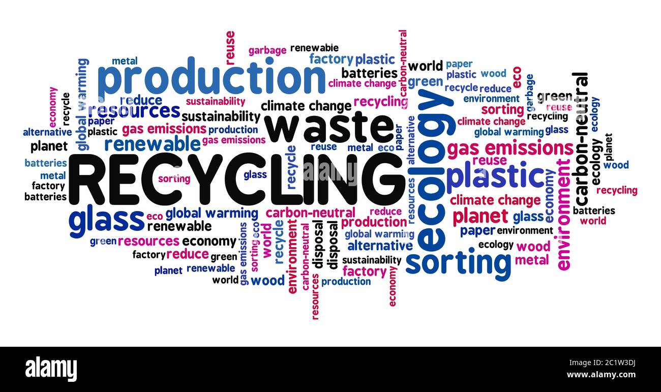 Recycling word cloud. Recycling and waste sorting concept Stock Photo ...