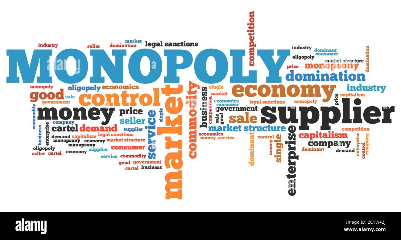 Monopoly - corporate issues and concepts word cloud illustration. Word ...