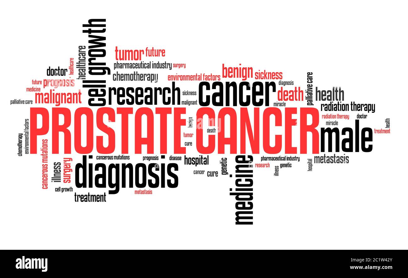 Prostate cancer word collage concept. Serious disease treatment Stock ...