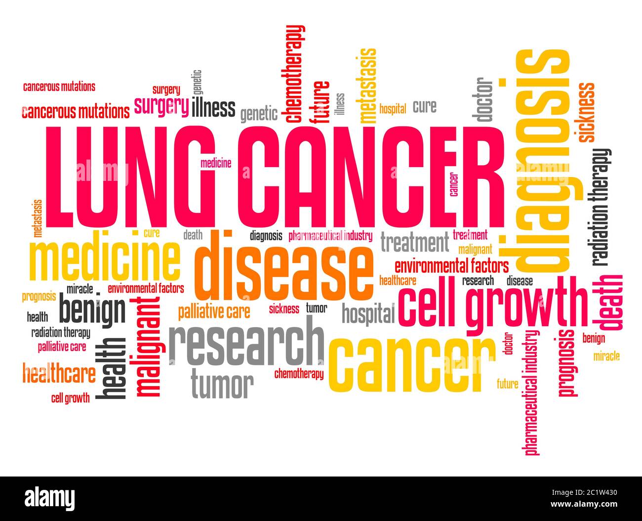 Lung cancer word collage concept. Serious illness treatment Stock Photo ...