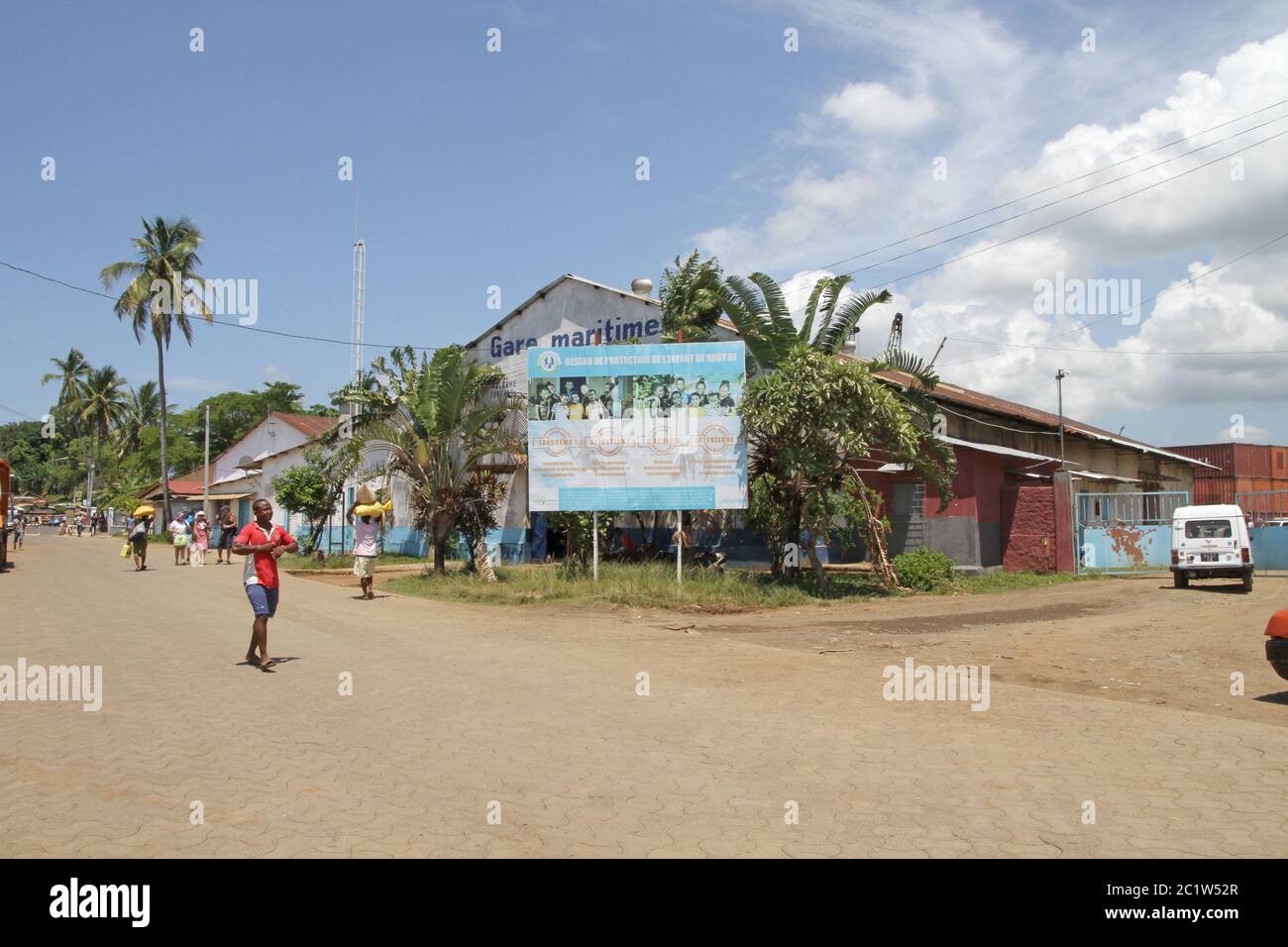 Street scene Andoany or Hell-Ville harbour, Nosy Be, Madagascar Stock ...