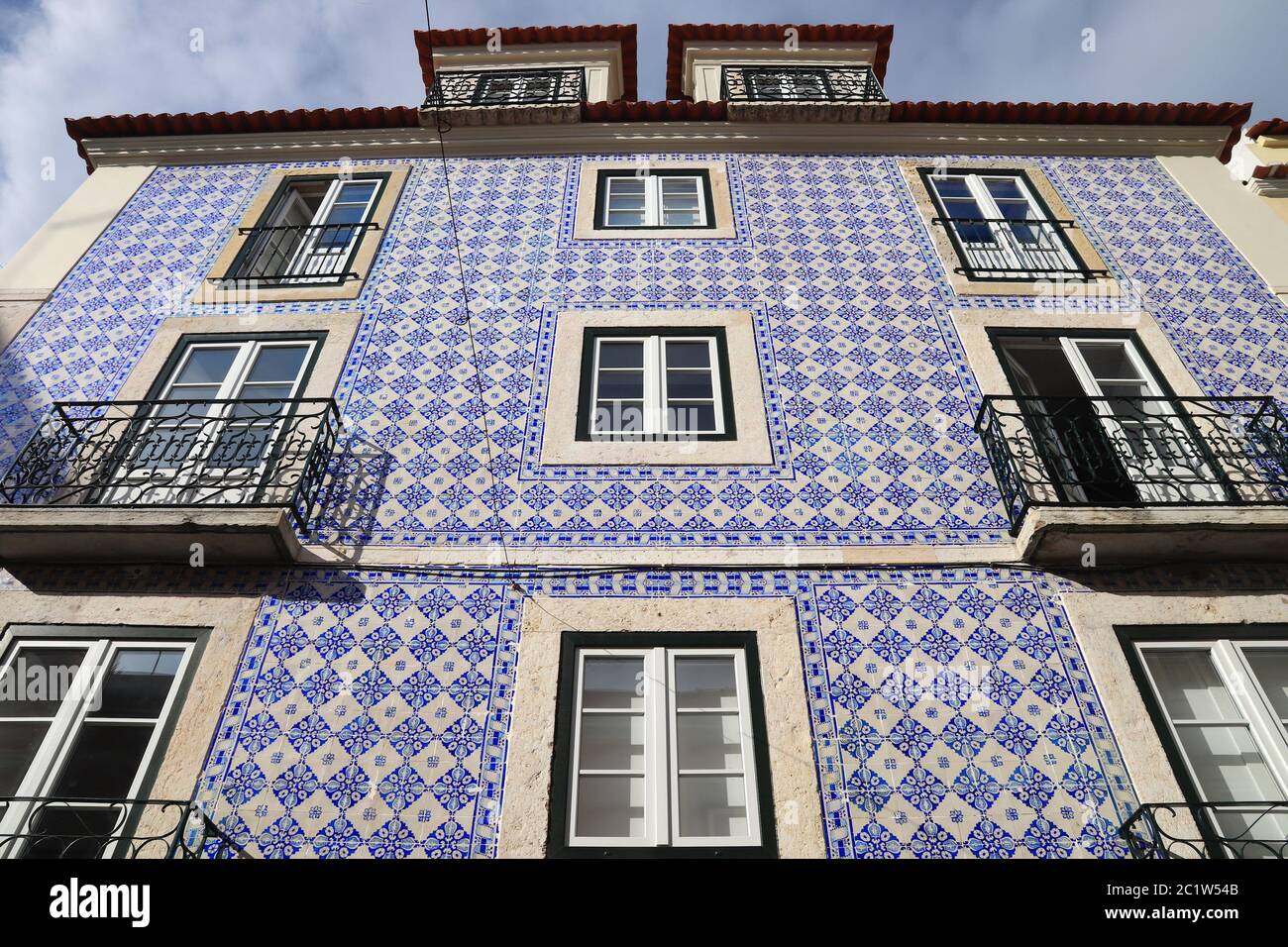 Azulejos - traditional Portuguese tiles in Lisbon. Architecture ...