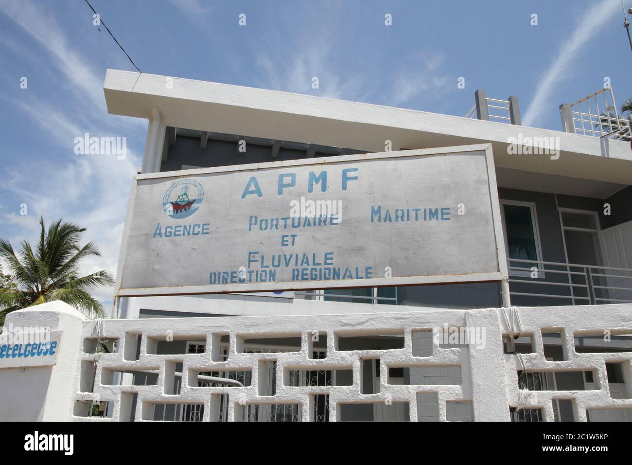 APMF sign in front of the building, (Maritime and Fluvial Port Agency ...