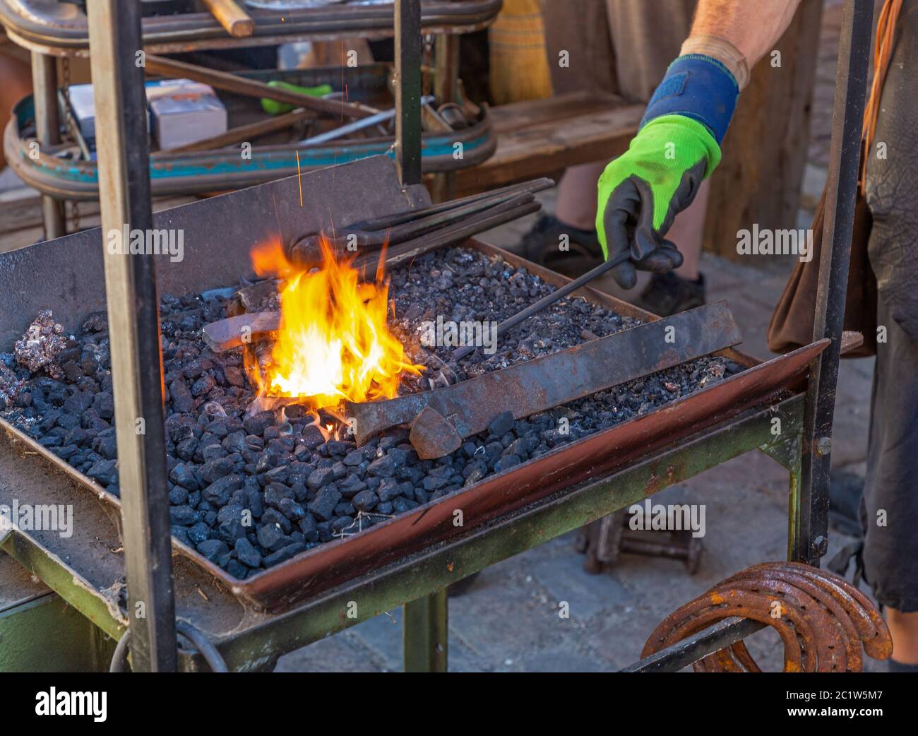 Forge on a historic festival in Bavaria, Germany Stock Photo - Alamy