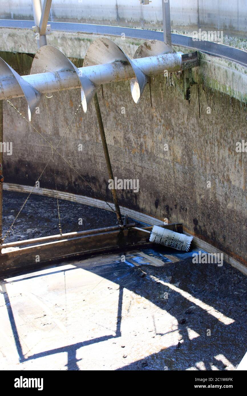 Brush for cleaning the gutter in the secondary clarifier of a sewage ...