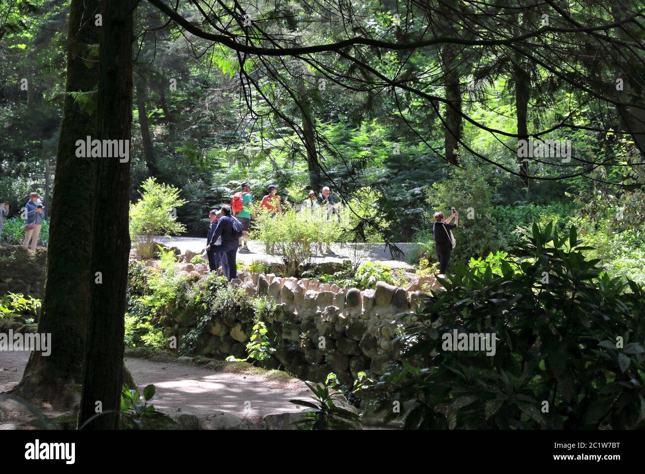 SINTRA, PORTUGAL - MAY 21, 2018: People visit Pena National Park in ...