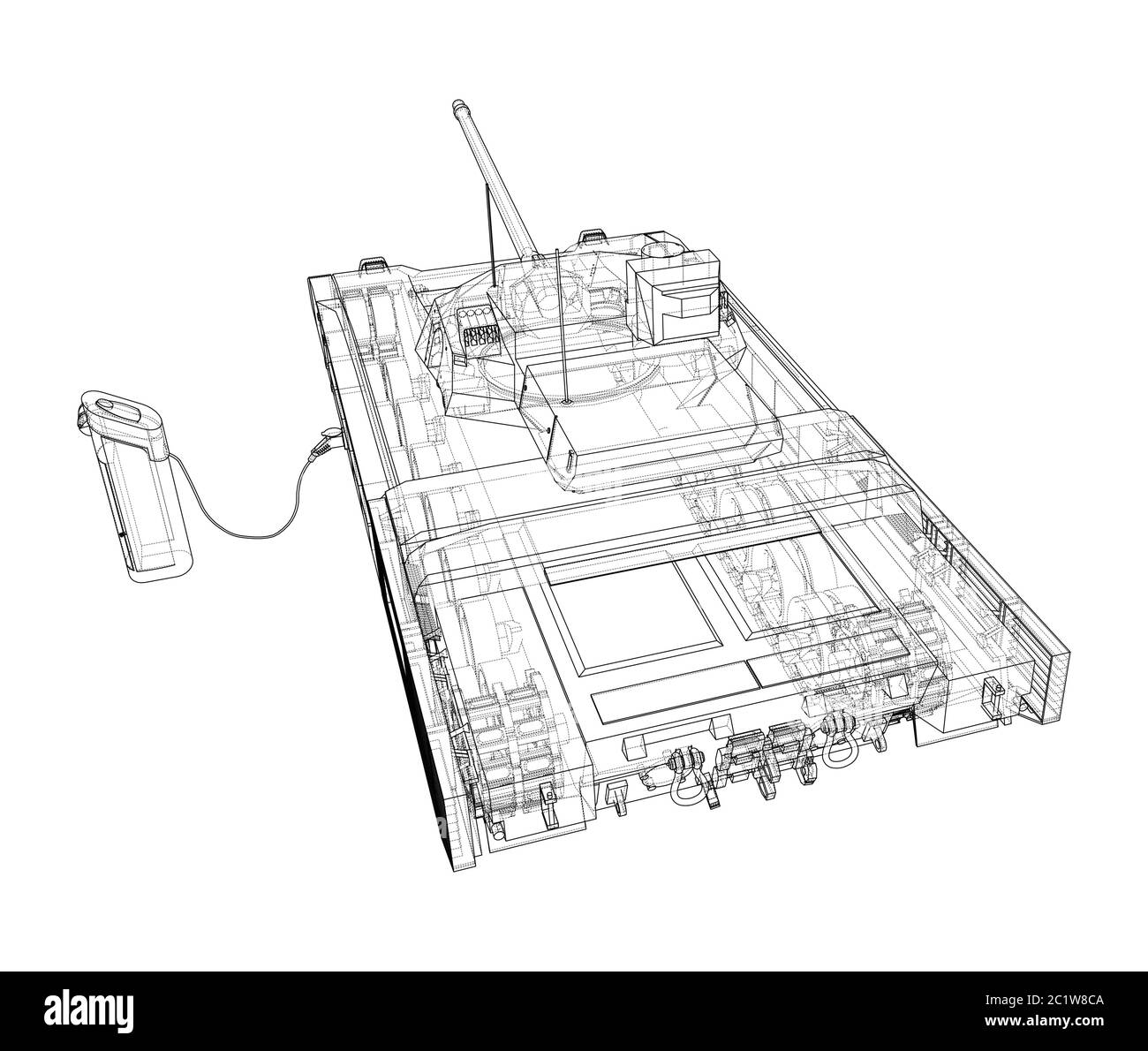 Electric Tank Charging Station Sketch. Vector Stock Vector Image & Art ...
