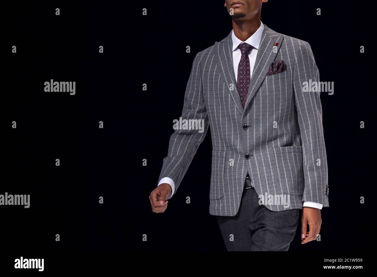 Fashion catwalk runway show male model Stock Photo - Alamy