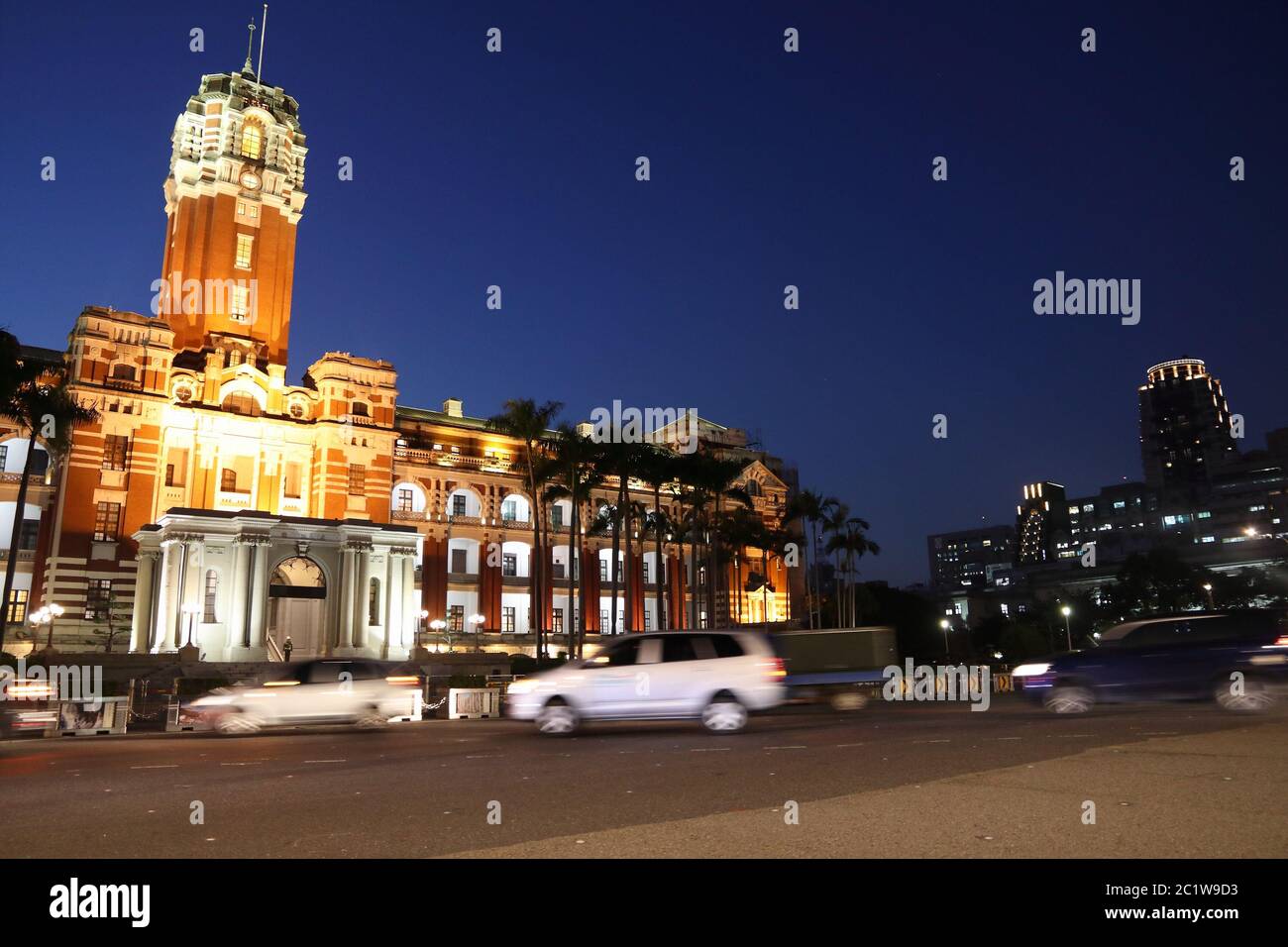 Taiwan landmark - Presidential Office Building in Taipei. Night view ...